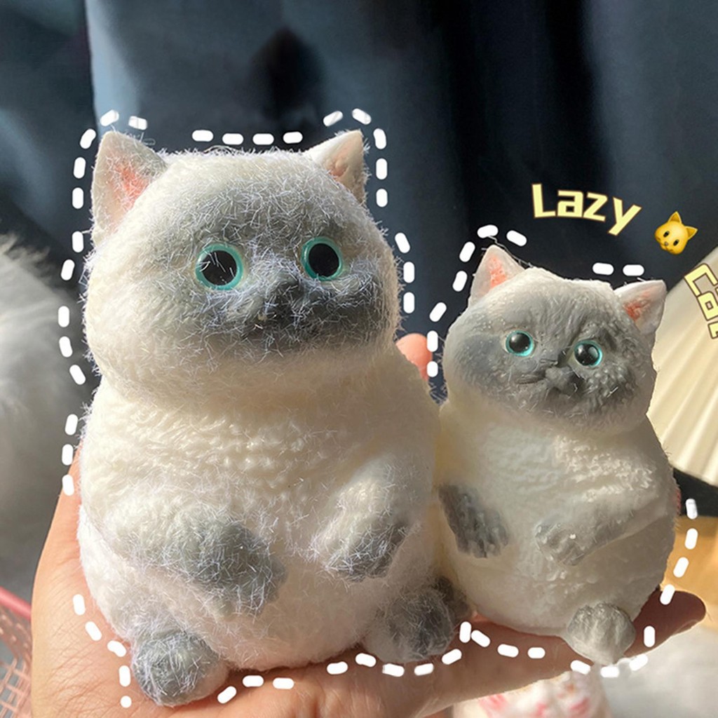 Cat Squeeze Toy Cat-Shape Kitten Soft Squishy Pinch Toy Mochi Pinch ...