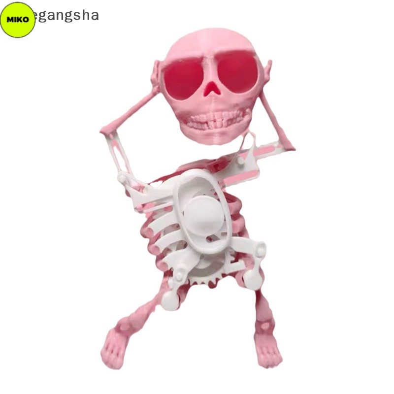 MS 3D Pring Dancing Pink Skull Skeleton Toy Shaking Head Sand Carving ...