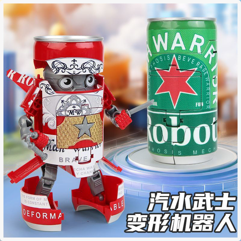 [Hands-on Brain] Beer Soda Samurai Transforming Robot King Kong Cans ...
