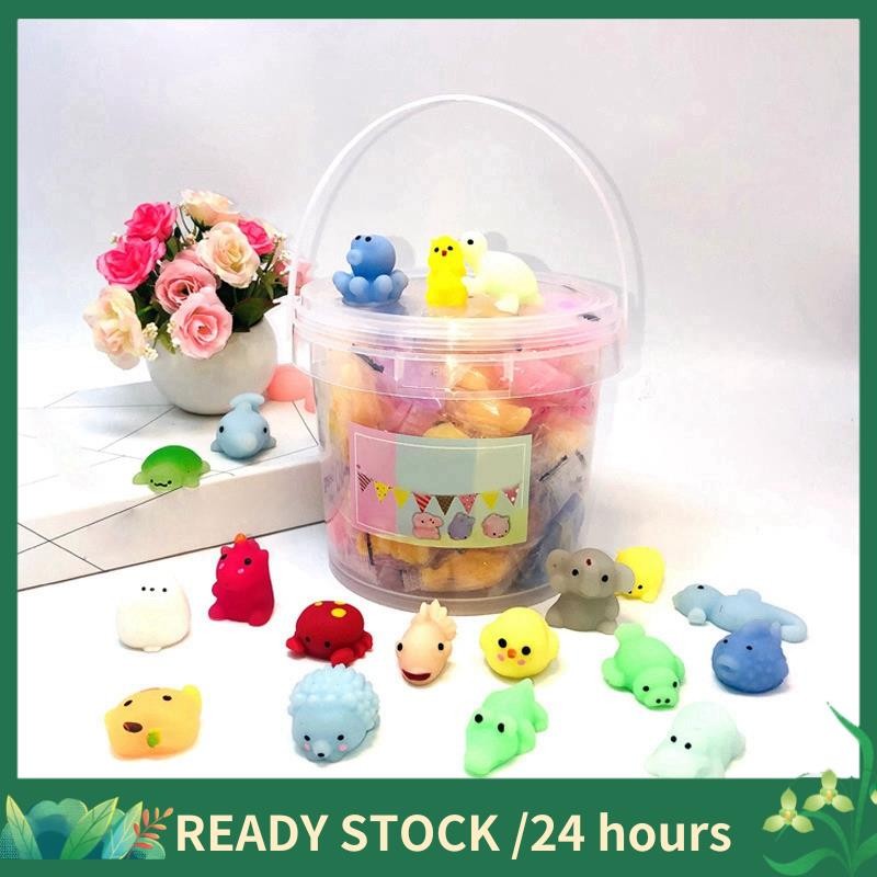 Squishy Toy Set 24Pcs Favors for Kids, Mochi Toy Stress Reliever ...