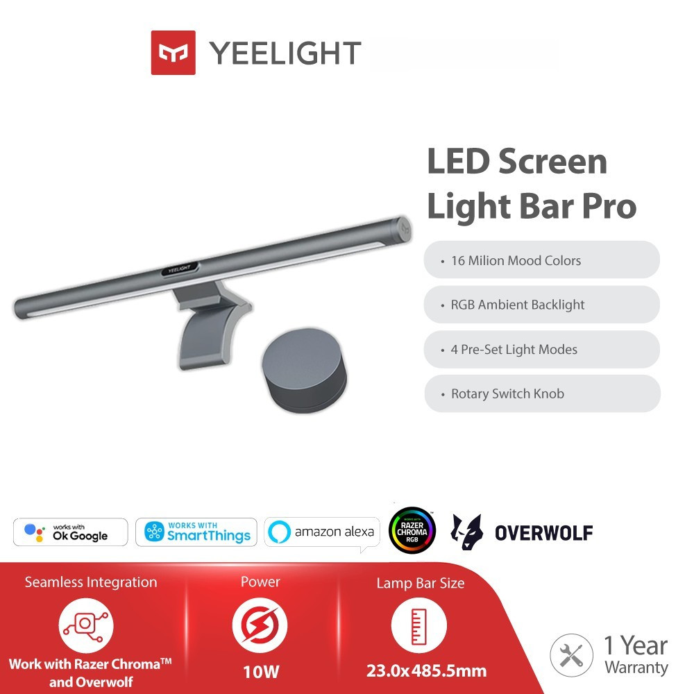 Yeelight Computer Monitor Lamp Screen Light Bar Pro E-Reading LED Task Lamp with Auto-Dimming ...