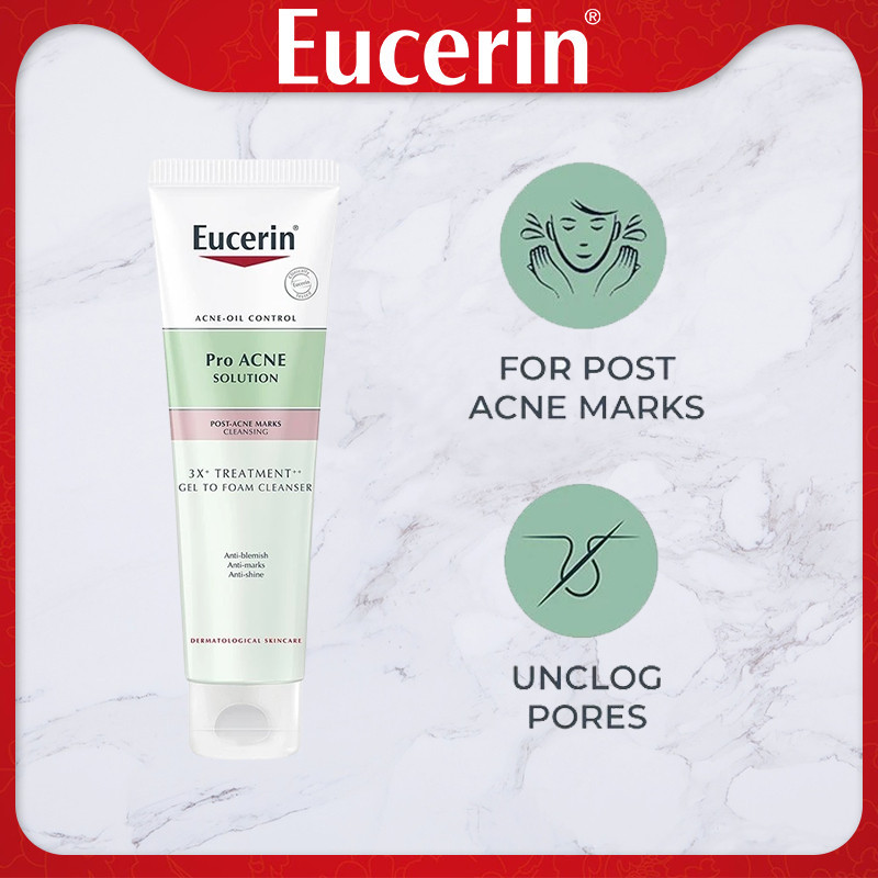 Eucerin Pro Acne Solution 3x Treatment Gel To Foam Cleanser 150ml ...