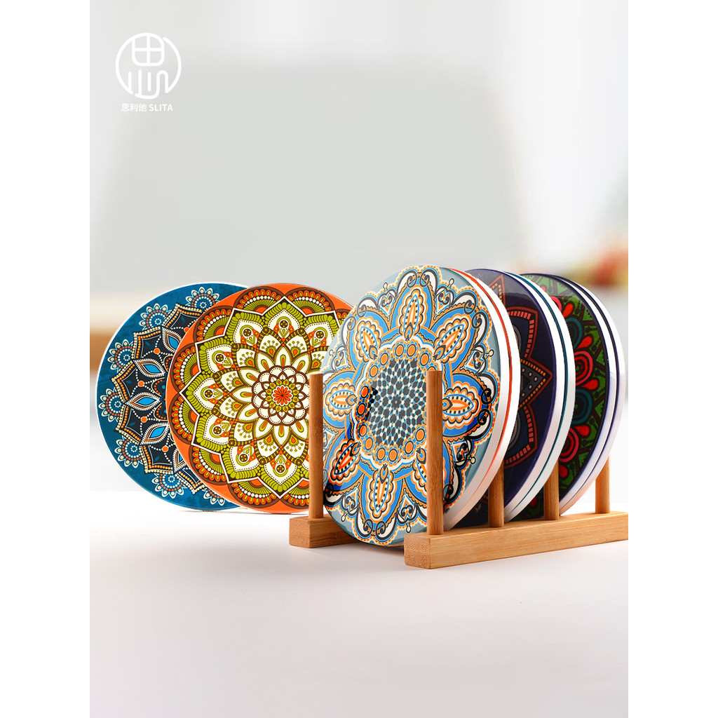 4 Keping Pad Penebat Haba Seramik Alas Periuk Anti-melecur Enamel ...