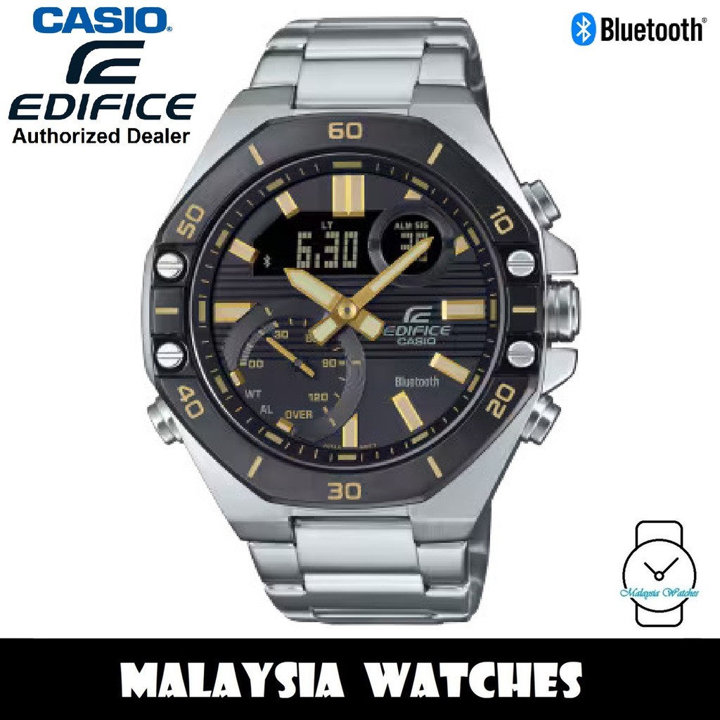 (OFFICIAL WARRANTY) Casio Edifice ECB-10DB-1A9 Quartz Chronograph Bluetooth Stainless Steel Case ...