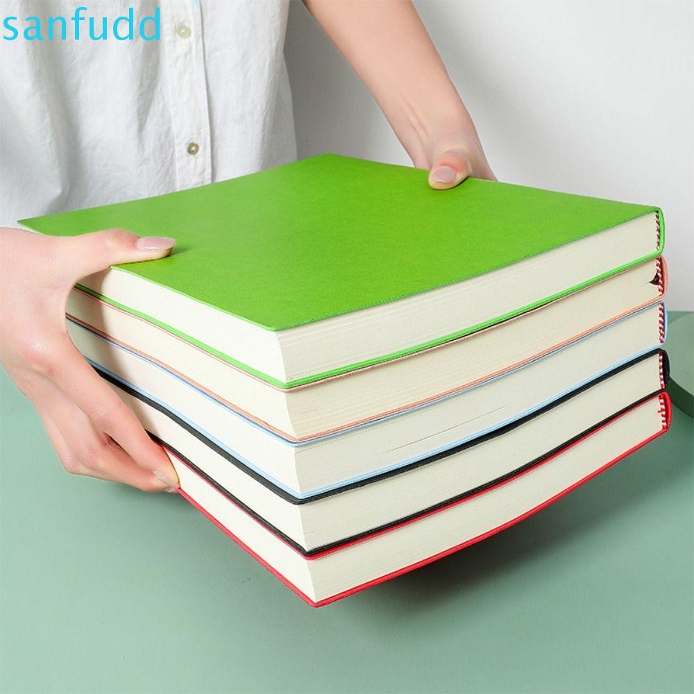 SANFUDD A4 Thick Notebook, Line/Blank 200 Pages Large Notebook, Leather ...