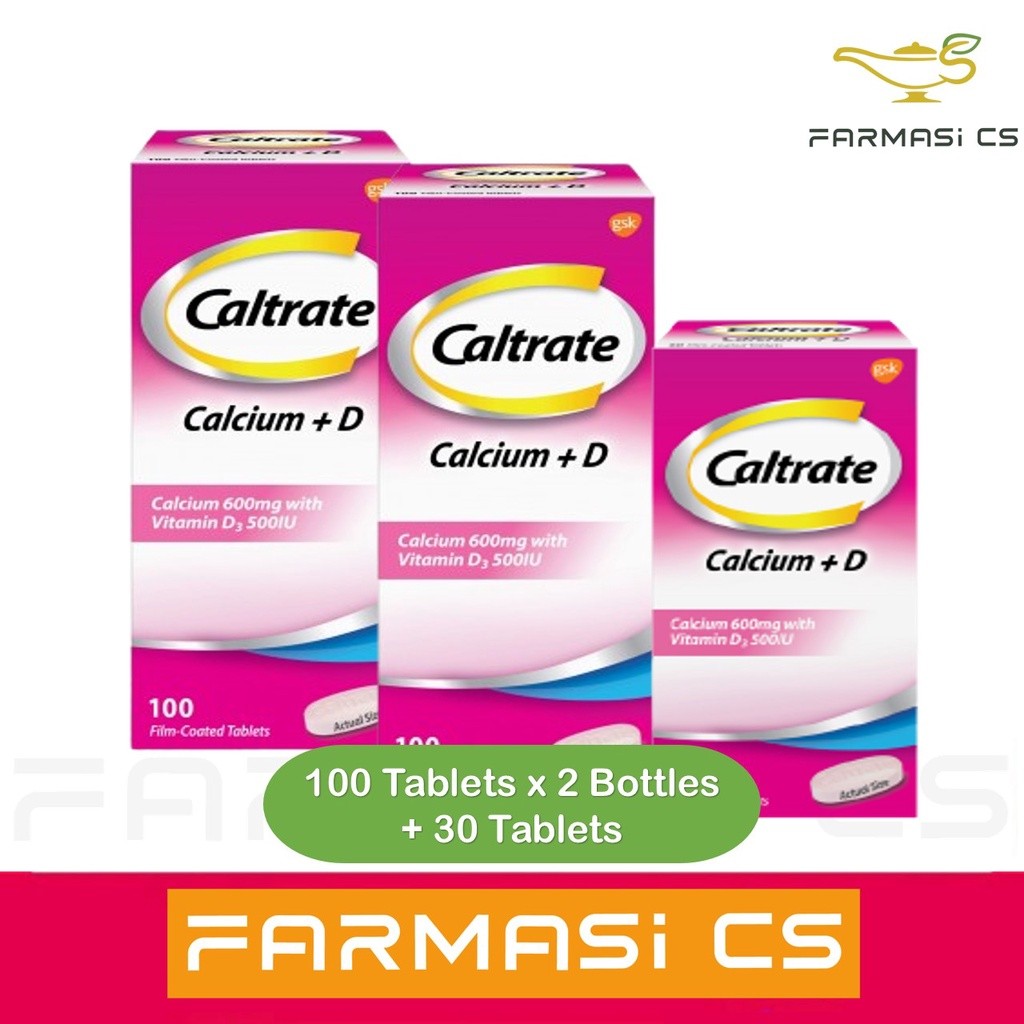Caltrate Calcium + D 600mg with vitamin D 100 Tablets x 2 Bottles EXP ...