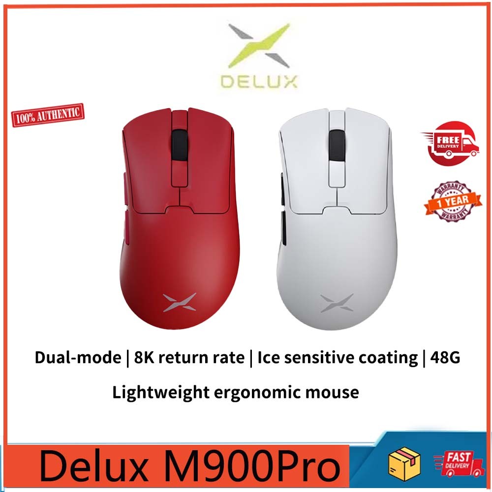 Delux M900Pro dual-mode PAW3395 lightweight 8K wireless gaming and ...