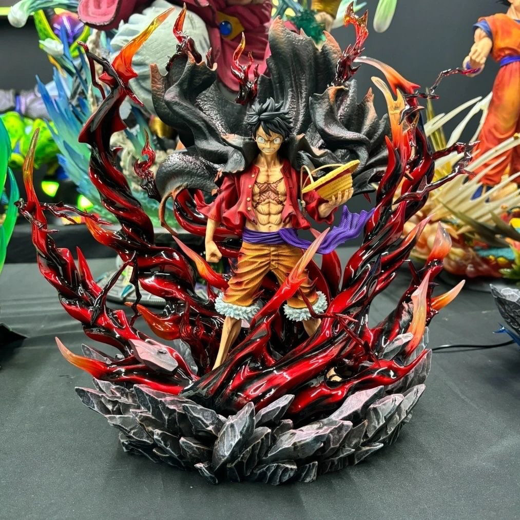 One Piece Series Overlord Color Luffy Luminous Double-Headed Carving ...