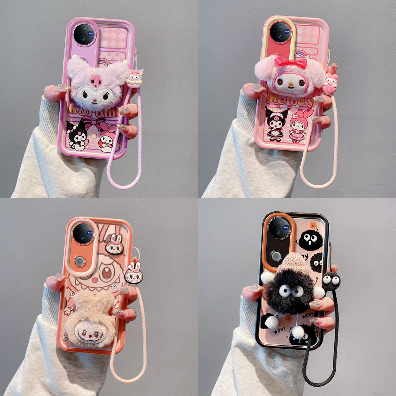 Casing VIVO V50 Cute Melody/Kuromi/Big Eyes Coal Ball/Labu Cartoon 3D ...