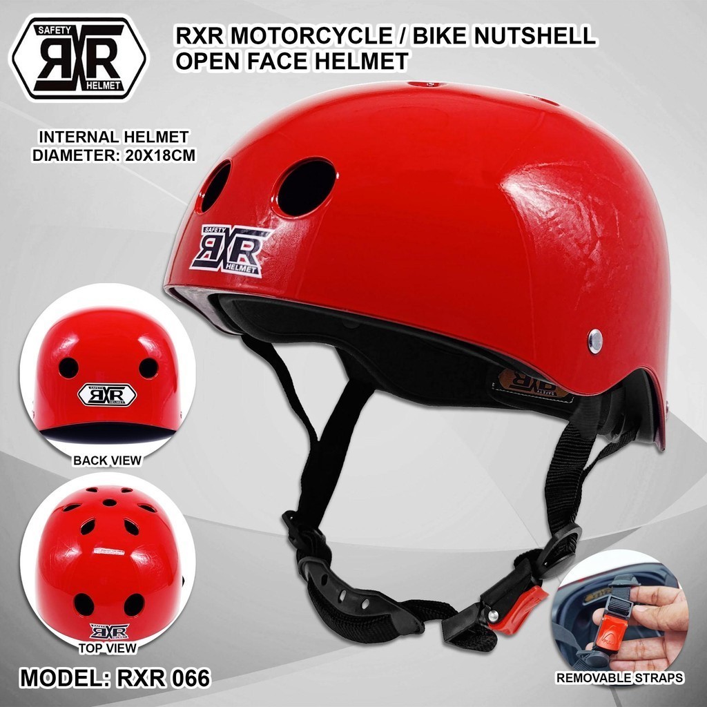 RXR Matte Motorcycle/ Bike Nutshell Open Face Helmet 066 - E | Shopee ...