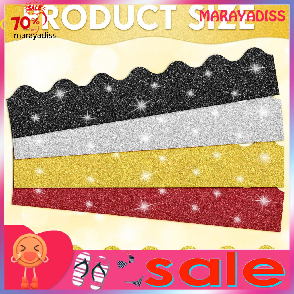 Classroom Border Decorations Wavy Bulletin Board Borders 30pcs Glitter ...