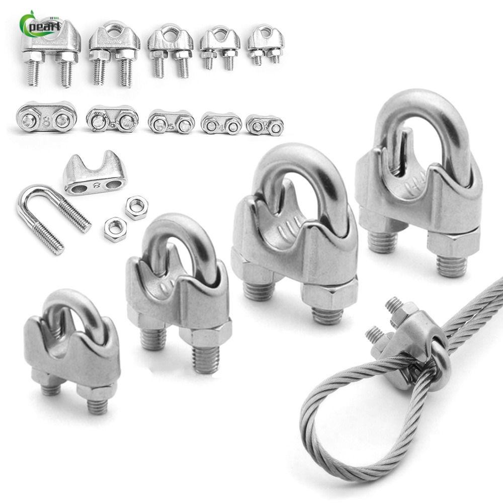 PEARL 1Pc Wire Rope Sleeve, U Type M2/3/4/5/6/8/10/12/14mm Cable Clip ...