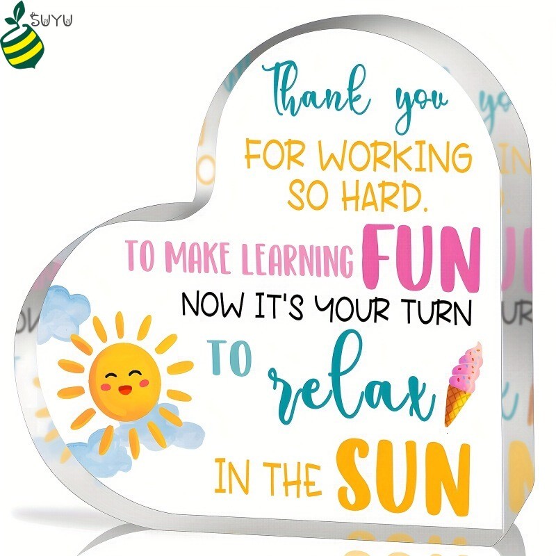 Heart Shaped Acrylic Decor Keepsake, Coworker Leaving Gifts for Women ...