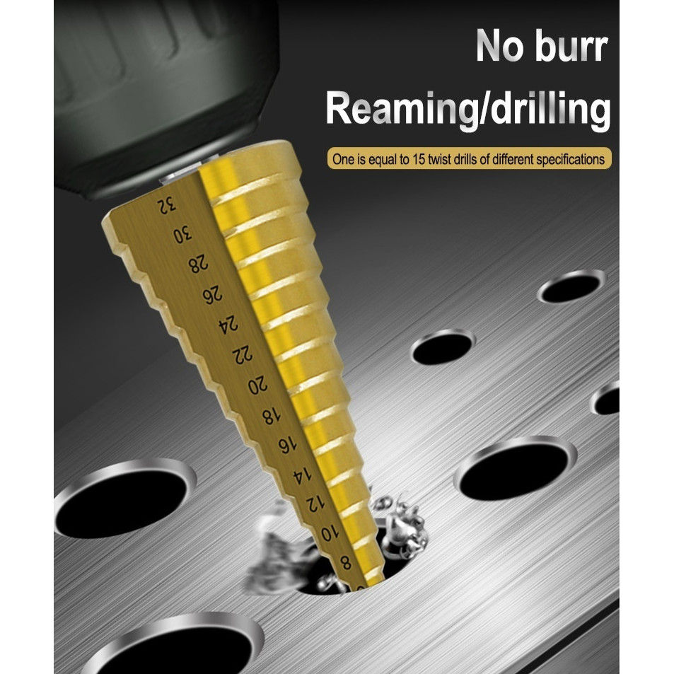 [Ready Stock] HSS 4241 Drill Bits Titanium Plated Step Drill Set ...