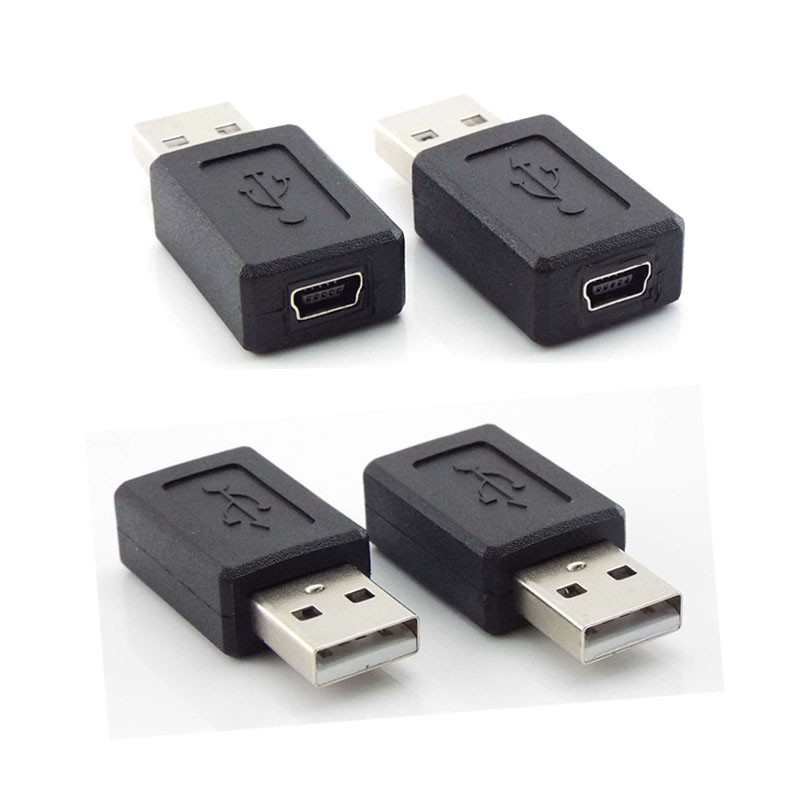 High Speed Mini USB B 5 Pins Female Jack to USB A 2.0 Male Connector M/F Adapter for Extended ...