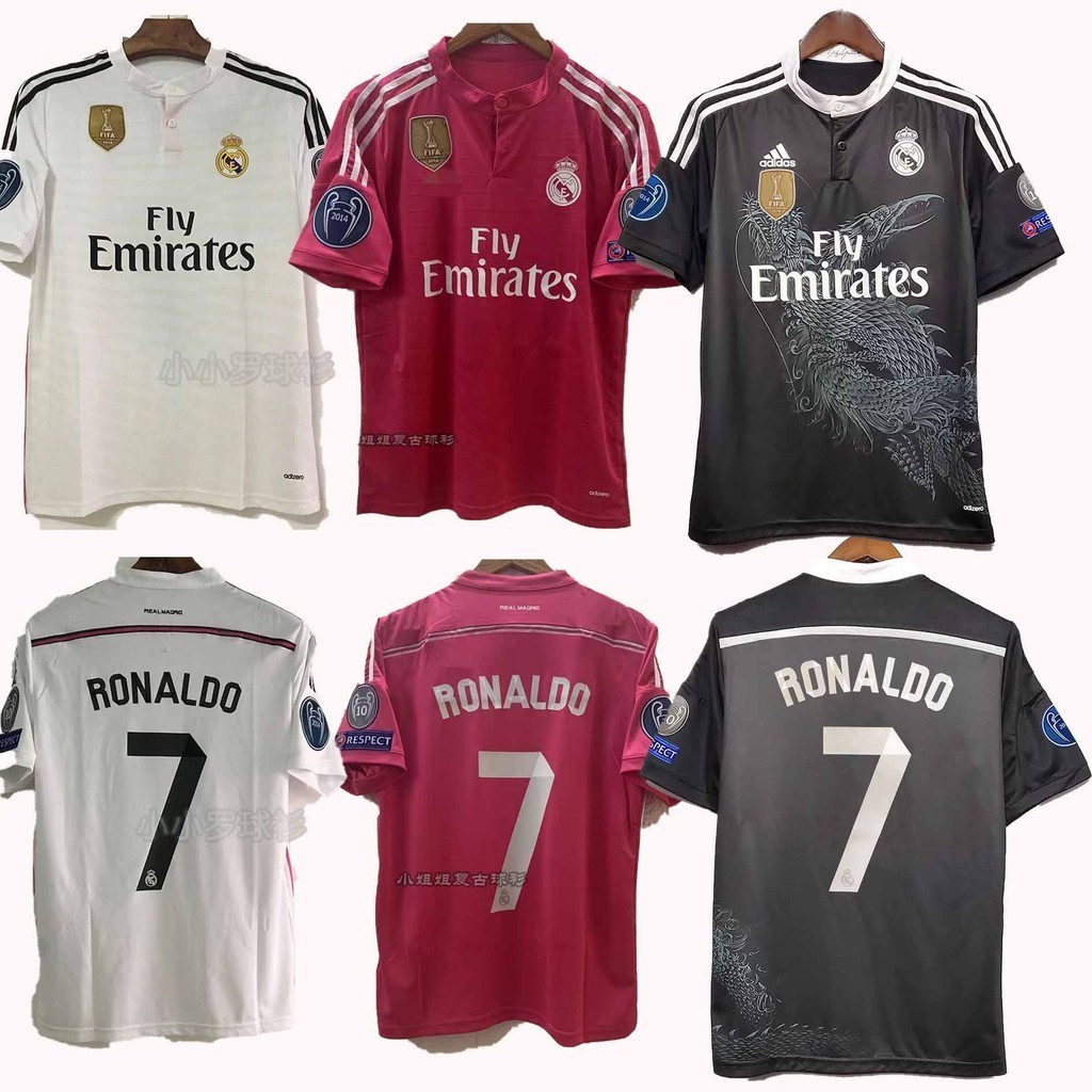 retro Issue 14/15 real madrid CR7 RONALDO soccer jerseys football shirt ...