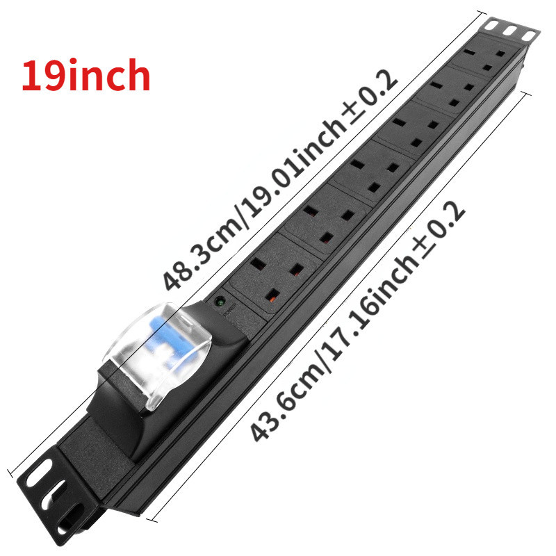 19inchPDU Power Distribution Unit Patch Panel, 6 Position UK Outlet ...