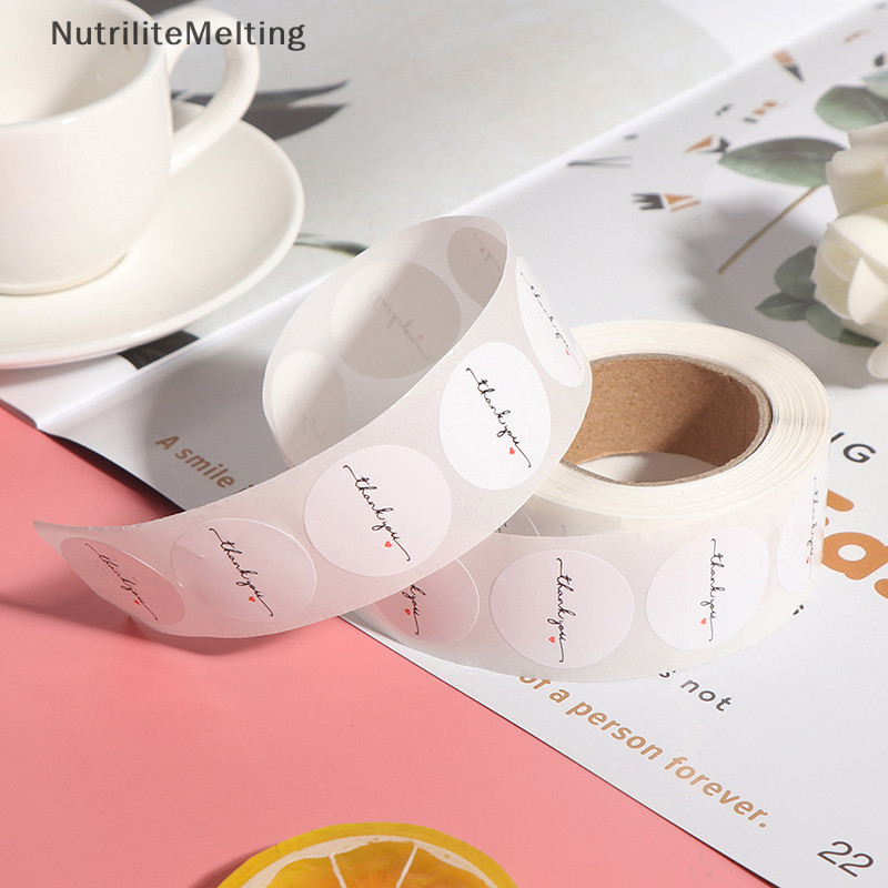[NutriliteMelting] 500pcs/roll Round White paper label er thank you er ...