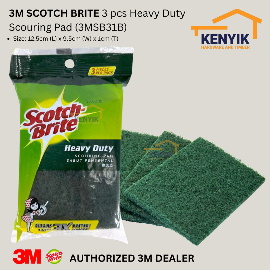 3M SCOTCH BRITE 3 pcs Heavy Duty Scouring Pad (3MSB31B) | Shopee Malaysia