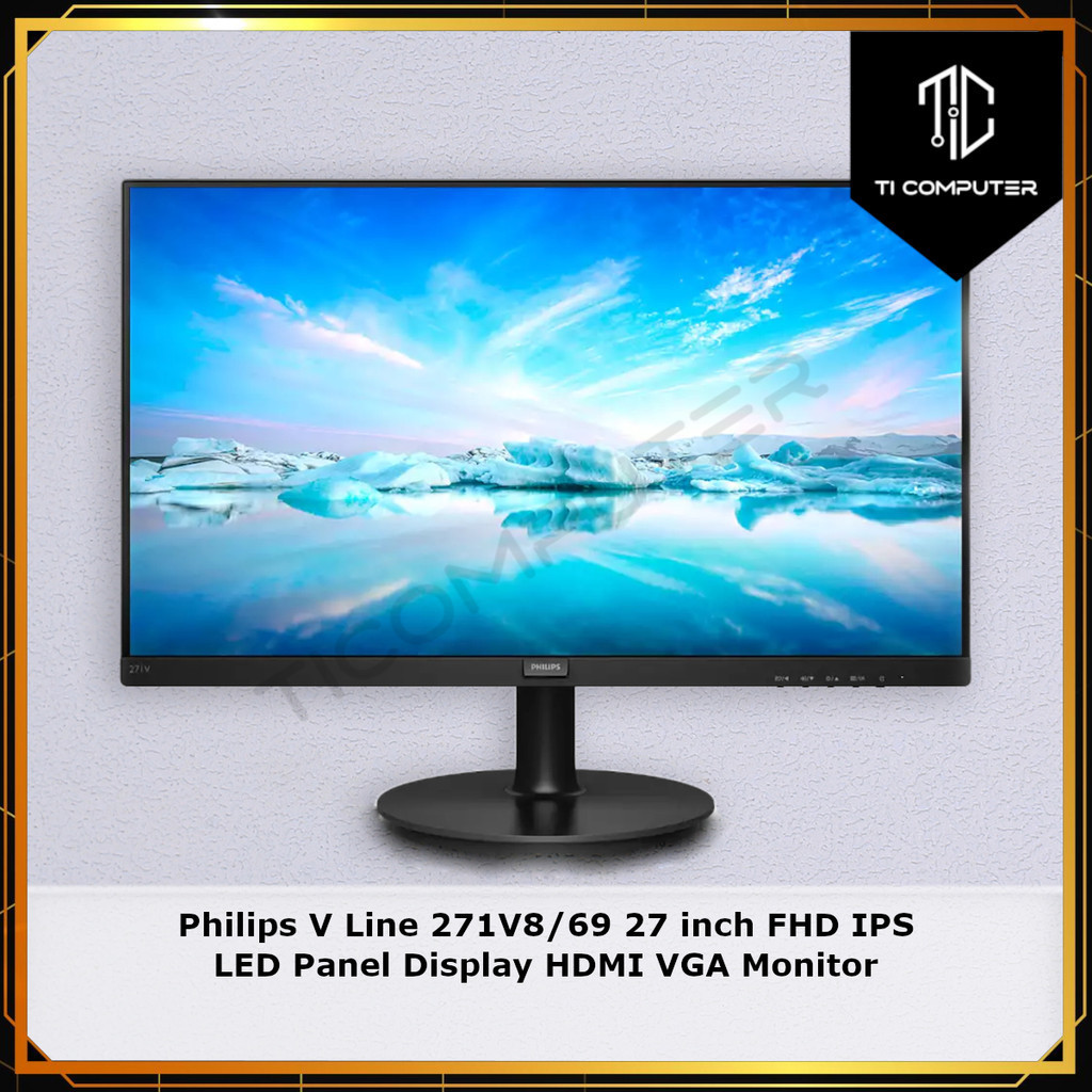 Philips V Line 271V8/69 27 inch FHD IPS LED Panel Display HDMI VGA Used Monitor | Shopee Malaysia