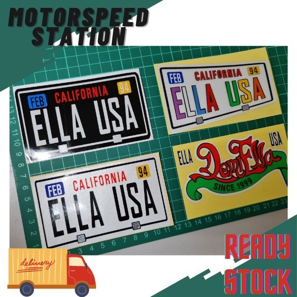 Sticker Cutting ELLA USA California 34 Reflective Pantul Motor Rare Top ...