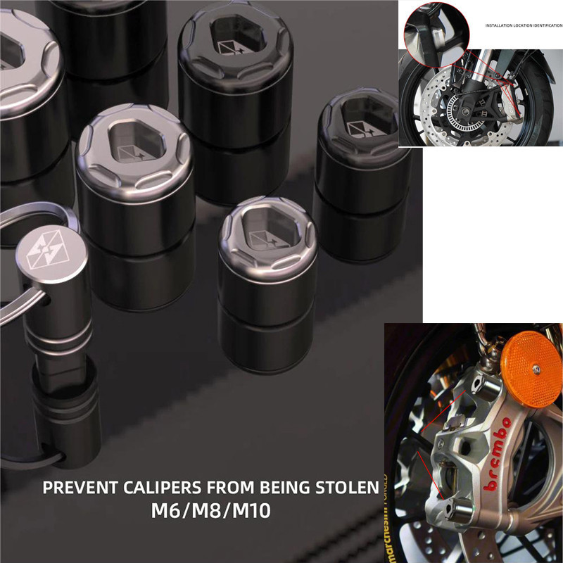 Motorcycle Brake Caliper Screw Universal Bicycle M6 M8 M10 Anti-theft ...