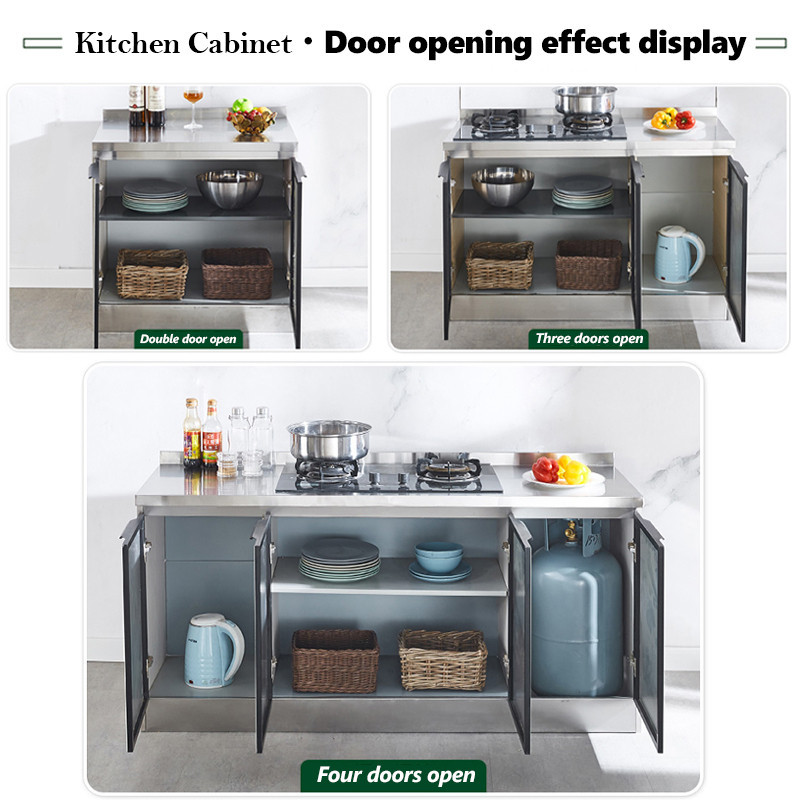 STANDARD🔥 EXTRA HEIGHT🔥BLACK PETG DOOR🔥 Stainless Steel Kitchen Cabinet ...