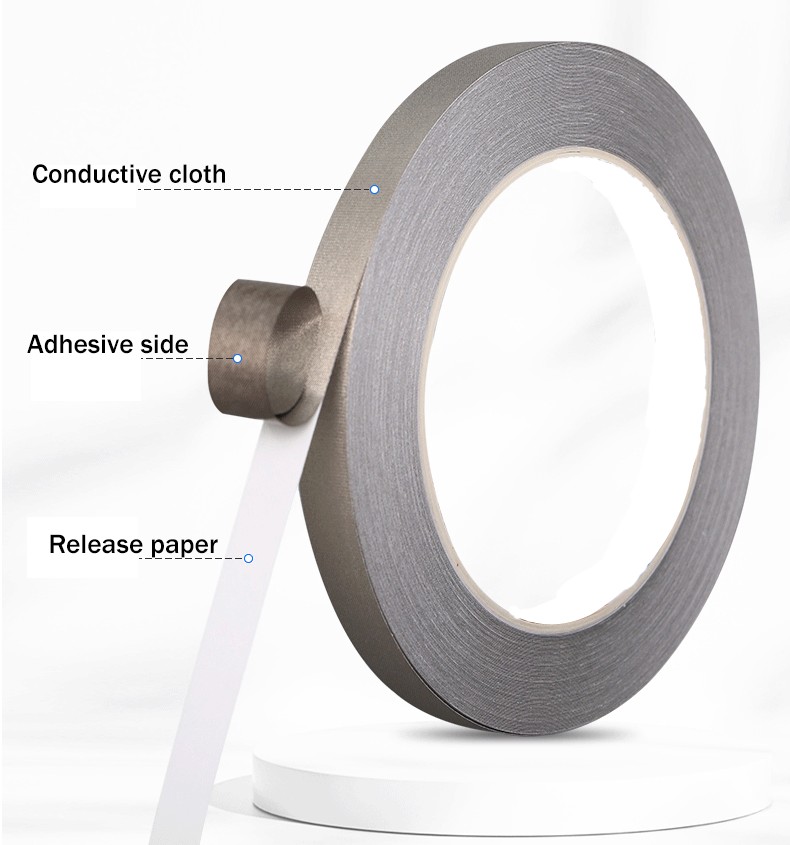 50M Conductive Fabric Cloth Tape Single-Sided Laptop Cellphone LCD EMI ...