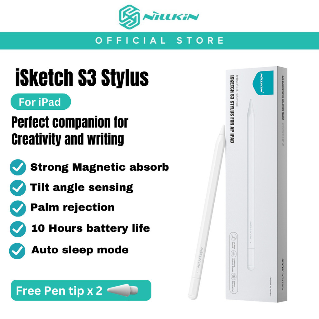 Nillkin iSketch S3 Stylus Pen For iPad Pro 11/12.9 Air 4/iPad Air 5//6/iPad Mini with palm ...