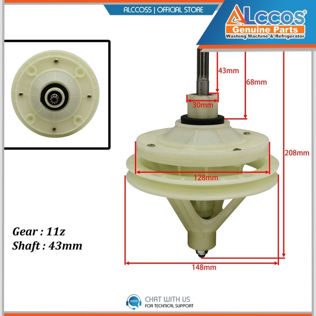 MEC/ HITACHI/ ISONIC/SHARP WASHING MACHINES 11z GEAR BOX - ISONIC ...