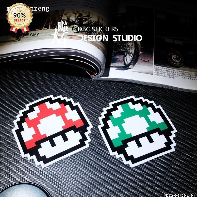 Ready Stock Unique Fun Cartoon Small Mushroom Car Sticker Scratch Car ...