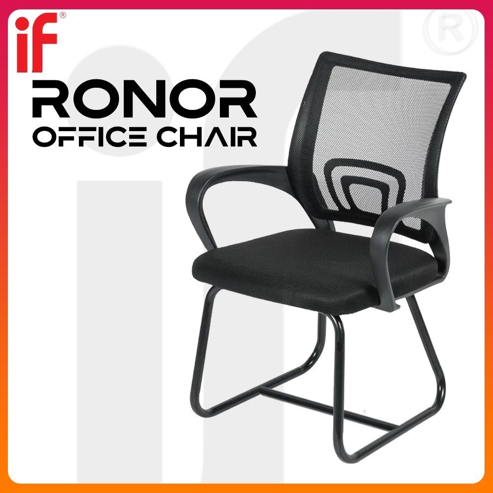 IF Ronor Ergonomic Office Side Chair Visitor Chair with Breathable Mesh Back ( Kerusi Pejabat ...