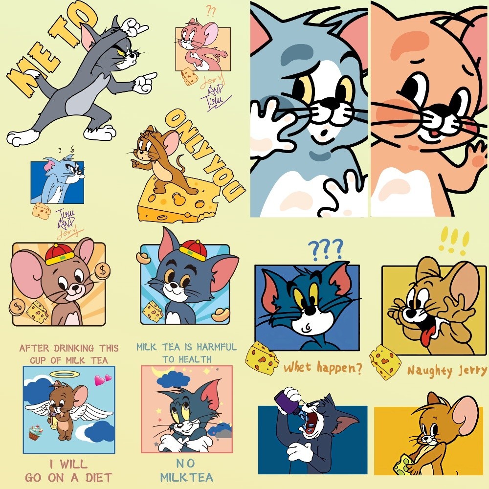 Tom and Jerry's New Hot Pot Sticker Couple Cartoon Thermal Conductive ...