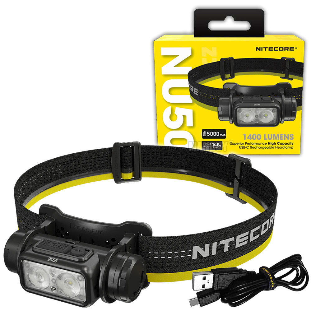 NITECORE NU50 1400 lumens White Light + Red Light Hiking Trekking ...
