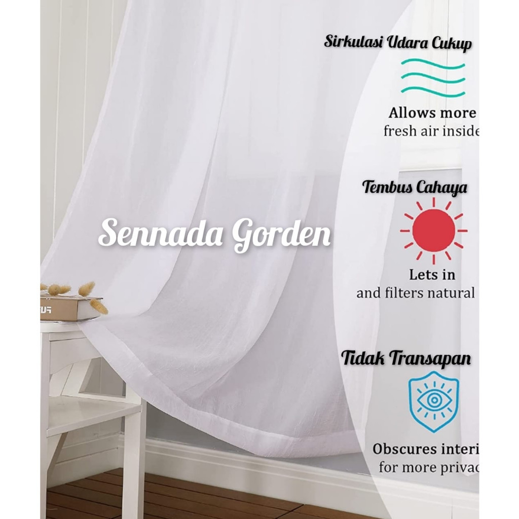 Vitrase Premium Plain Vitrase Curtains with Wire Model | Shopee Malaysia