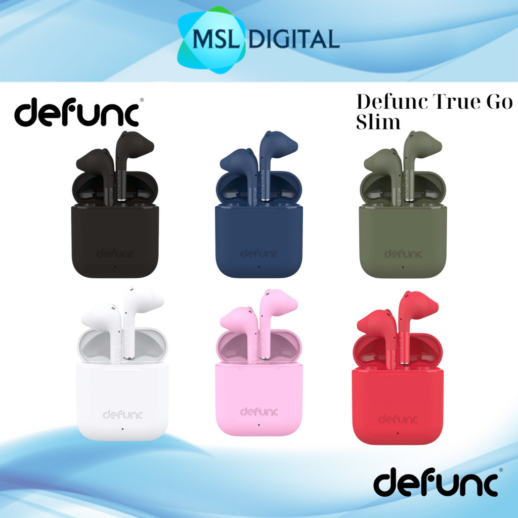 Defunc True Go Slim Wireless Earbuds | 22 h playtime with charging case ...