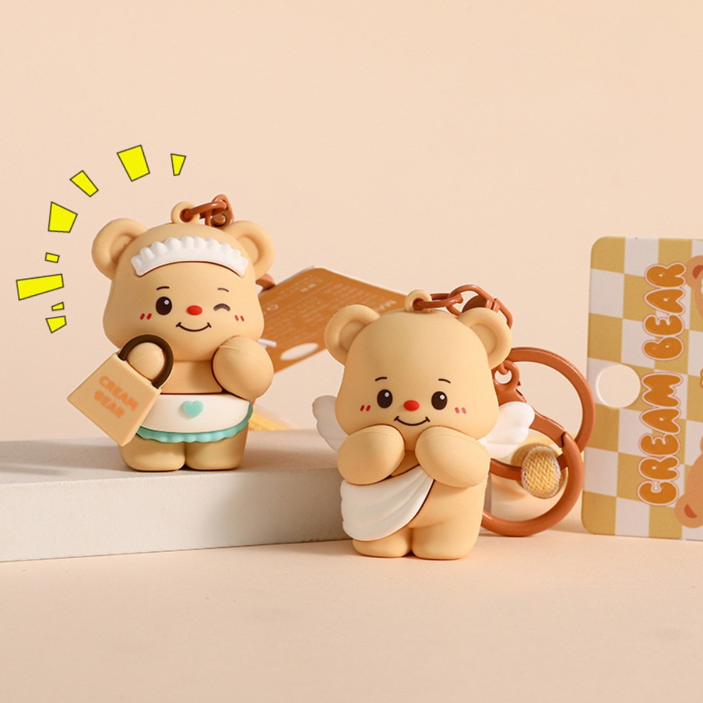 Cartoon Butter Bear Doll Pendant Keychain Students Couple Bag Hanging ...
