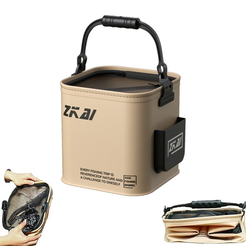 FAUSE 8L Multifunctional Foldable Fish Bucket,Collapsible Bucket With ...