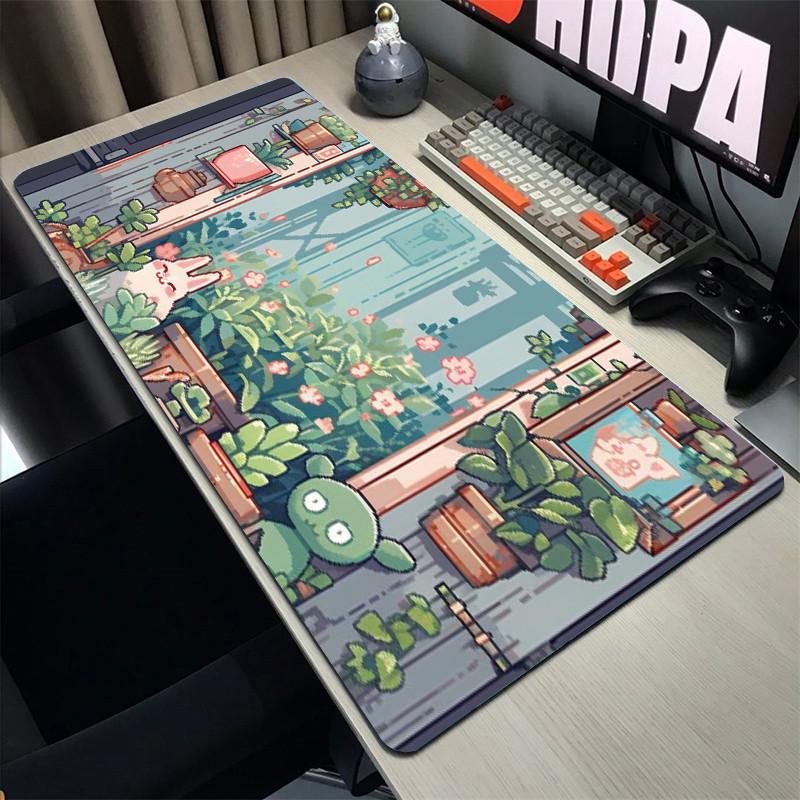 Glass House Plant Landscape Aesthetic Mouse Pad Kawaii Greenhouse Plant ...