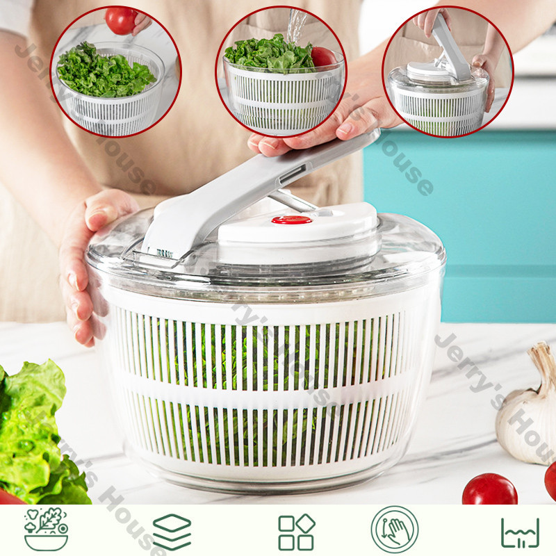 🔥Ready Stock🔥 3 in 1 Plastic High Capacity Vegetable Salad Spinner ...