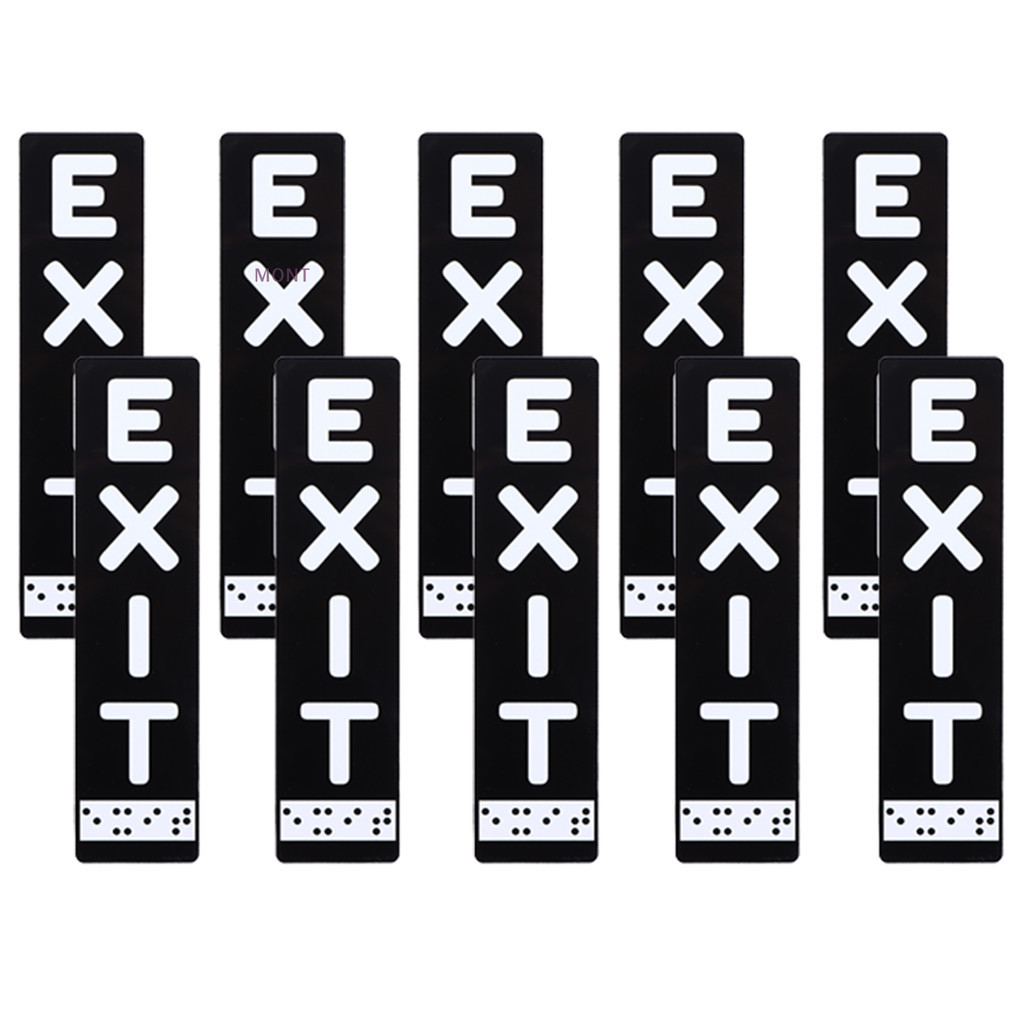 [MONT] 10 Pcs Vertical Exit Sign With Braille 8x2Inch Vertical Exit ...