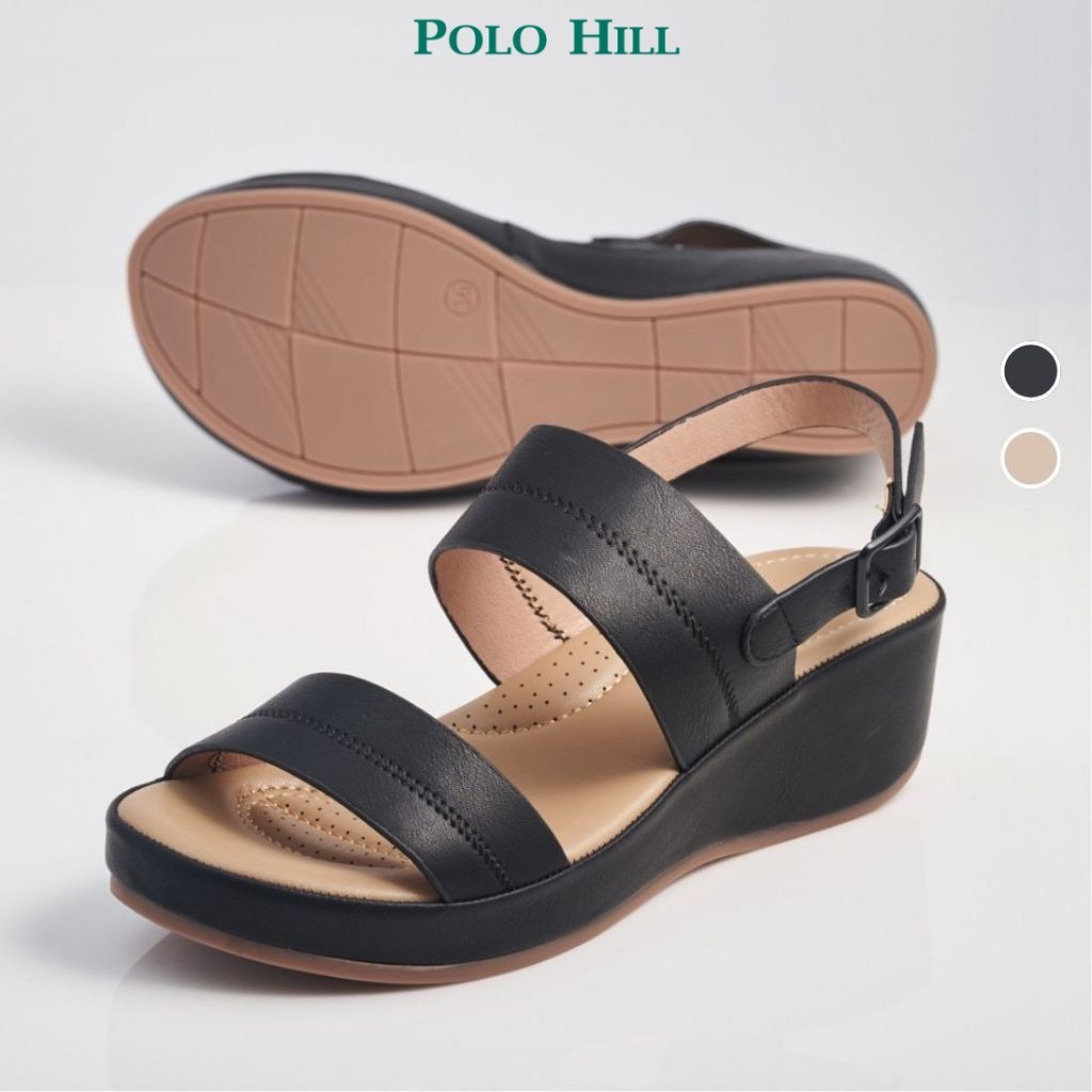 POLO HILL Ladies Ankle Strap Wedge Sandals PLSS-LS5300 | Shopee Malaysia