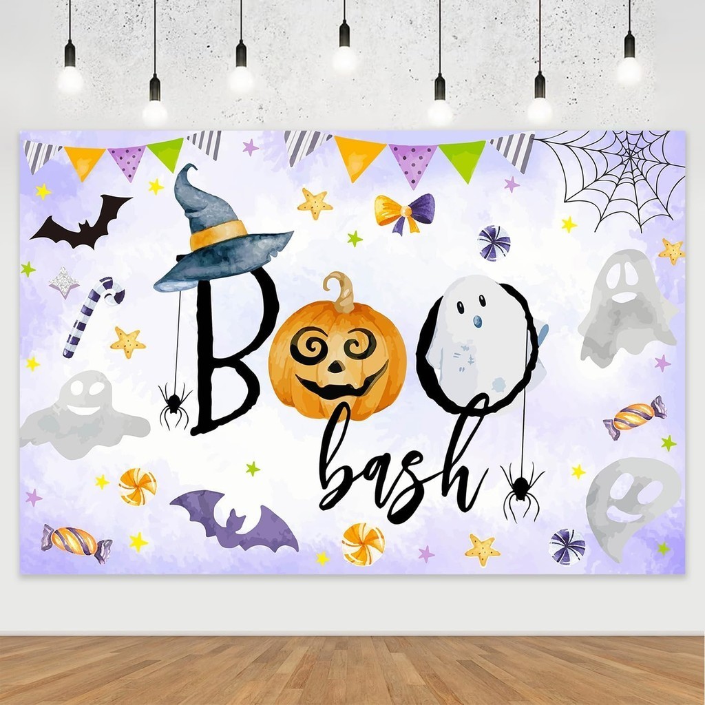 Cheereveal Halloween Boo Bash Backdrop Halloween Boo Party Decoration ...