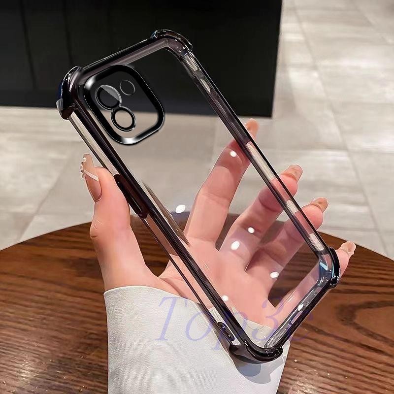 Casing samsung A03 Four corner anti drop transparent phone case SJDK ...