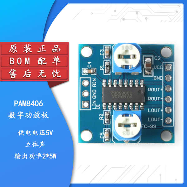 Pam8406 Digital Power Amplifier Board Stereo Noise 2X5W Class D Power ...