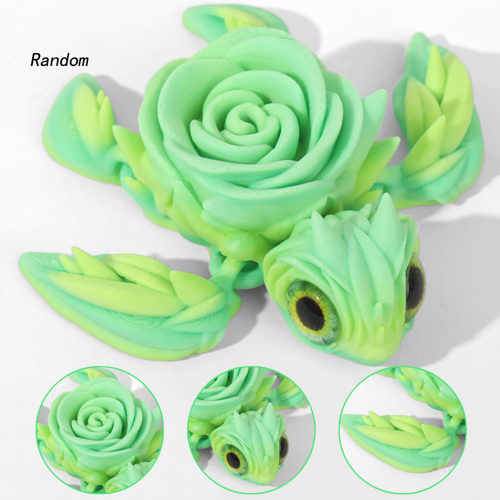 RAN Rose Turtle Fish Tank Decor Stress Relief Rose Turtle Articulated ...