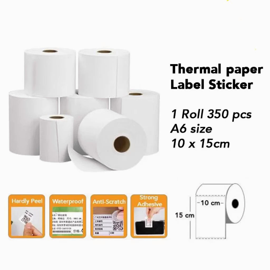 Thermal Sticker 350pcs/Roll AWB Label A6 Size 10*15 cm Airway Bill ...