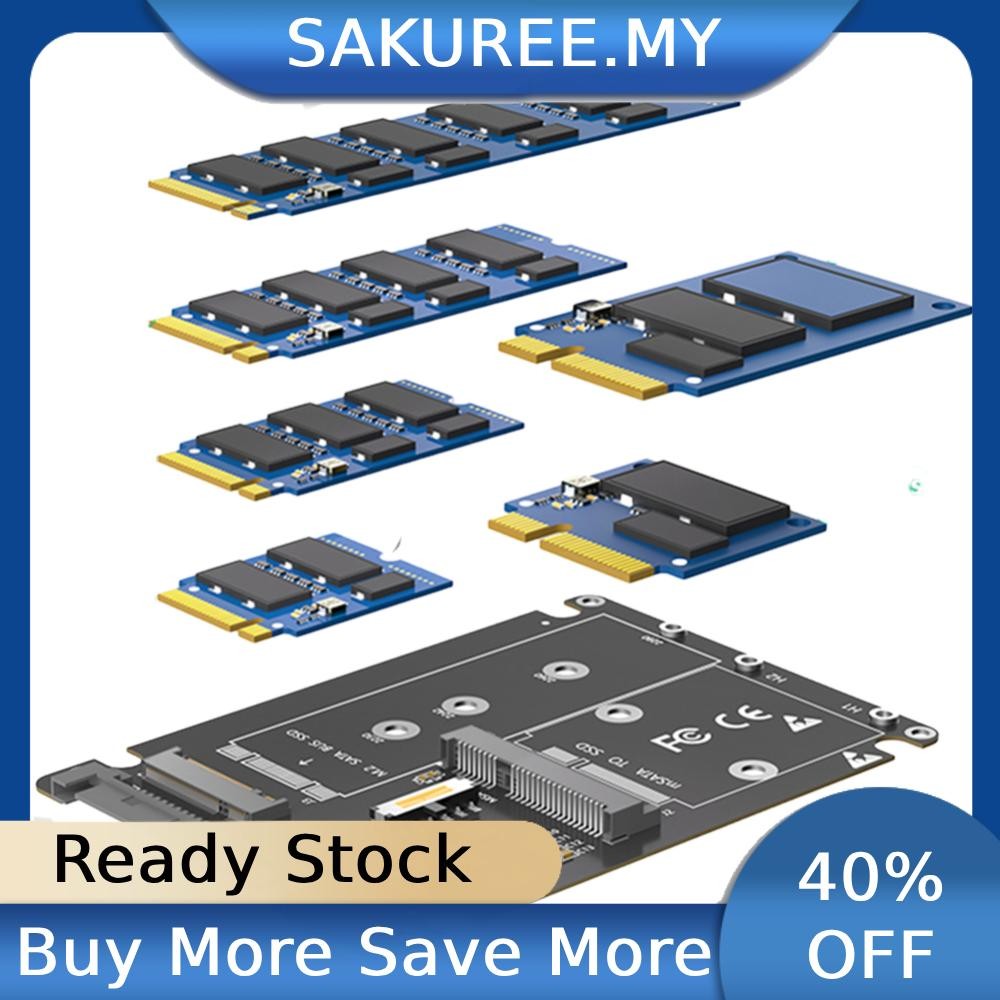 Combo M.2 NGFF B-Key & mSATA to SATA 3.0 Adapter Converter Enclosure for 2230/2242/2260/2280 SSD ...
