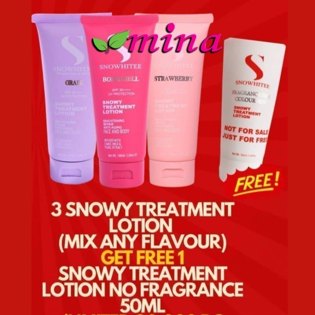 SNOWHITE Treatment Lotion 100ml Strawberry Bombshell Grape Snowy Losyen ...