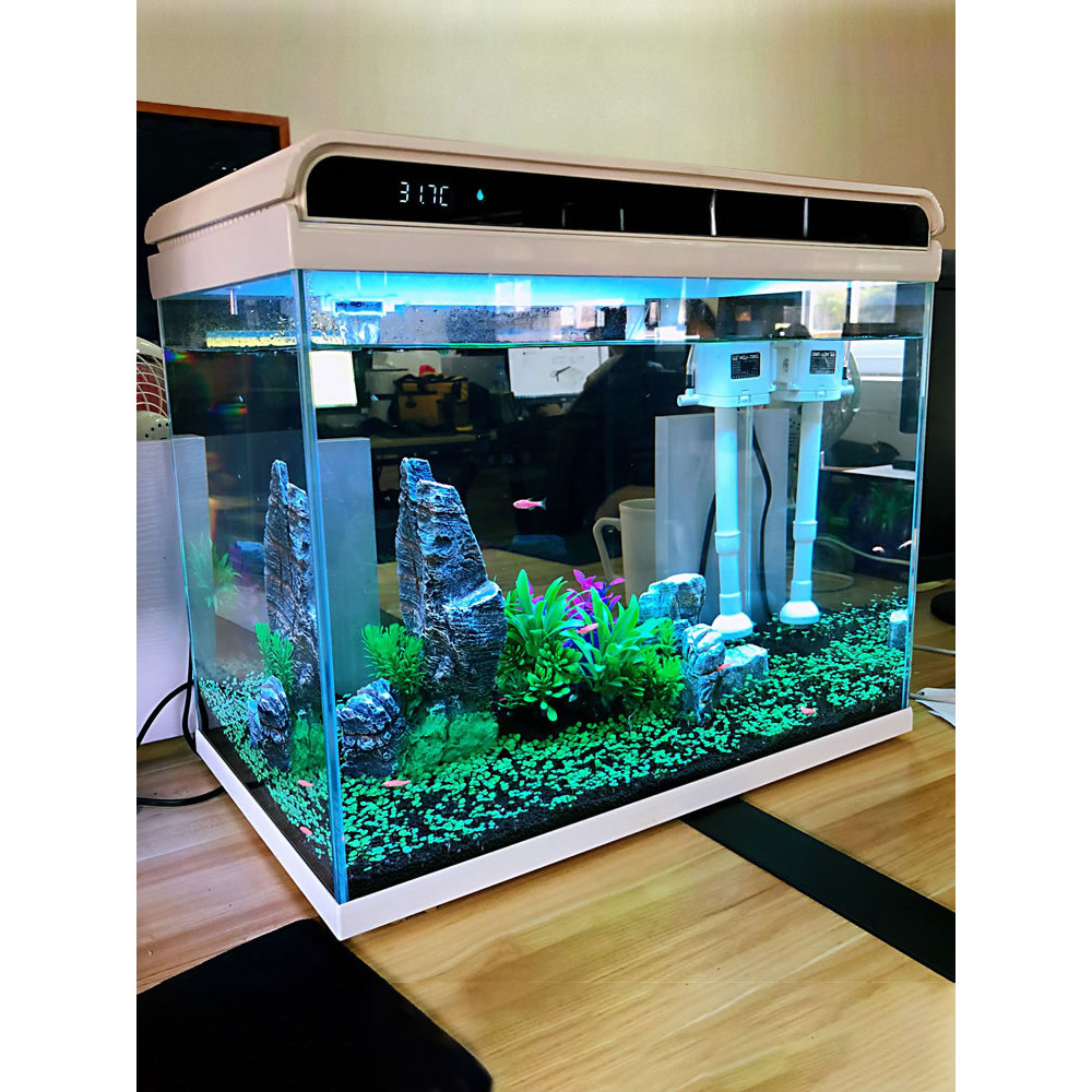 Tangki Ikan Kaca Ultra Jelas Sensen Ruang Tamu Akuarium Isi Rumah Kecil ...